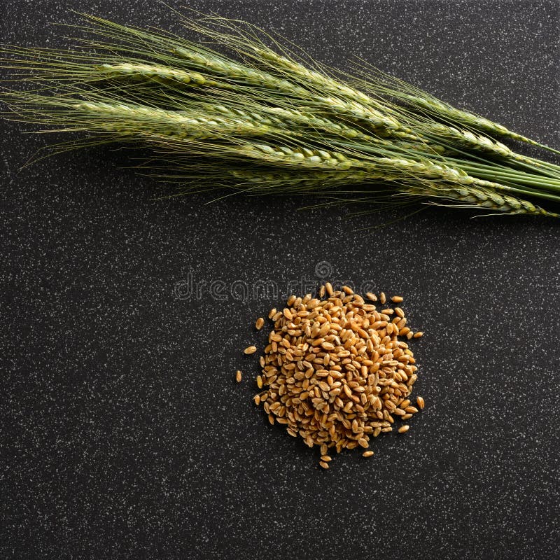 The Ears and Rye Lie on a Dark Ceramic Tile Stock Image - Image of ...