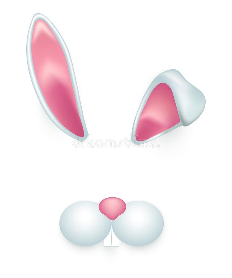 Ears of Spring Bunny and Cute Muzzle, 3d Funny Easter Rabbits Mask for ...