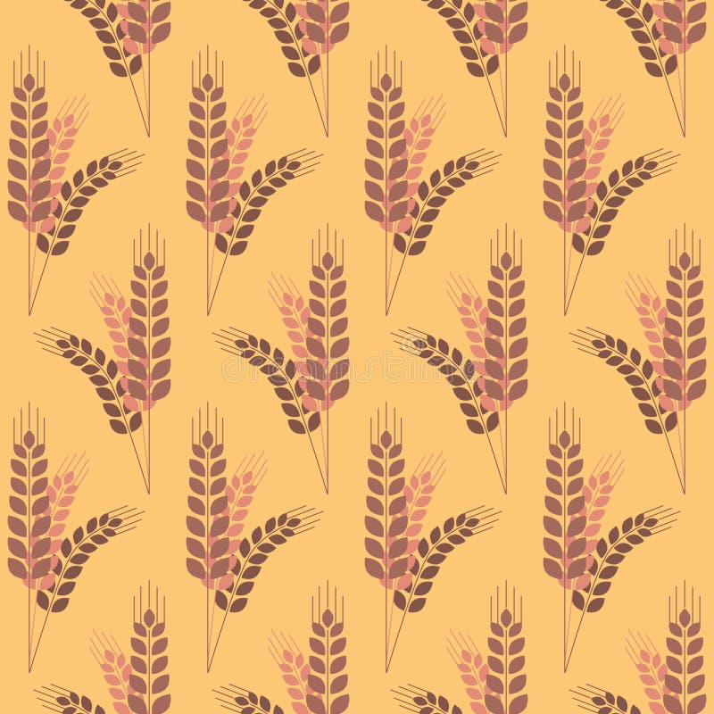 Ears of Wheat Spikelet Seamless Pattern Illustration Stock Illustration ...