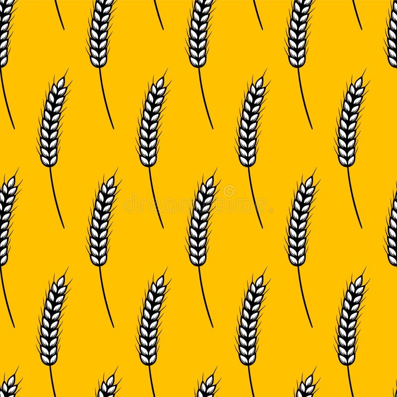 Ears of Wheat Vector Seamless Pattern. Whole Grain, Natural, Organic ...