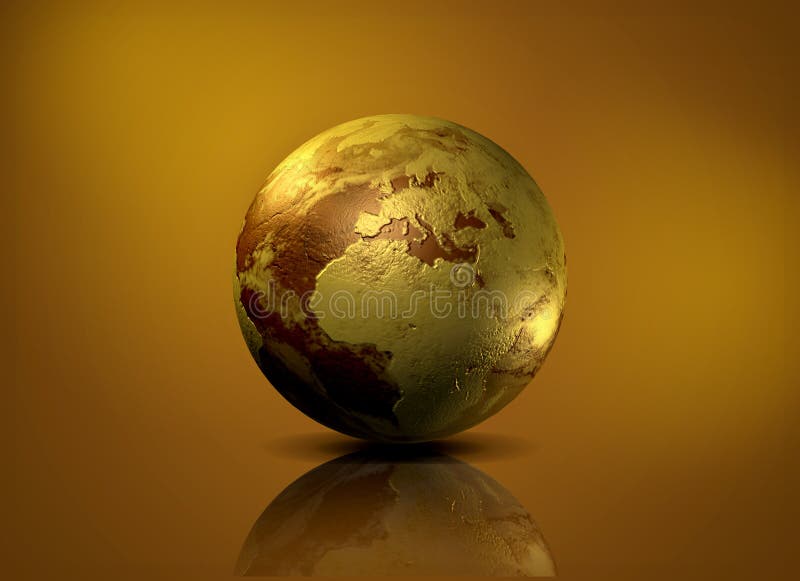 Golden Earth icon stock vector. Illustration of outer - 23995776