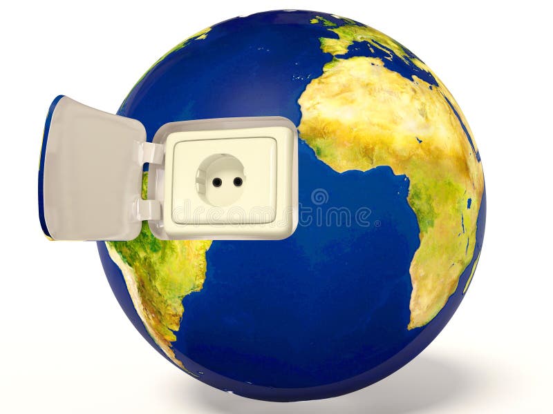 EARTH Electric Plug Outlet Energy Globe Stock Vector - Illustration of ...