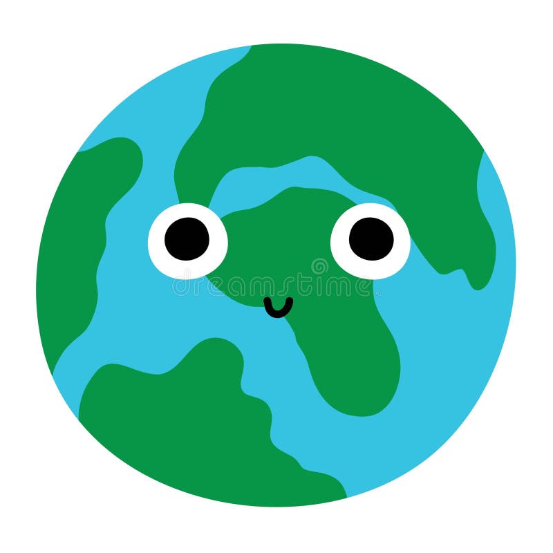 Happy Earth Planet in Cartoon Style. Cute Smiling Earth Character ...