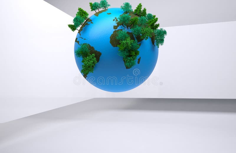 Earth on Abstract Grey Background Stock Illustration - Illustration of ...
