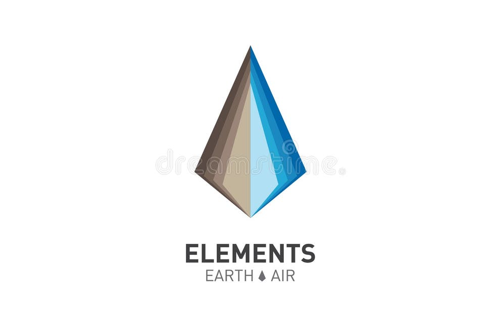 Earth and Air Elements Vector Logo Design Template. Logotype Con Stock ...