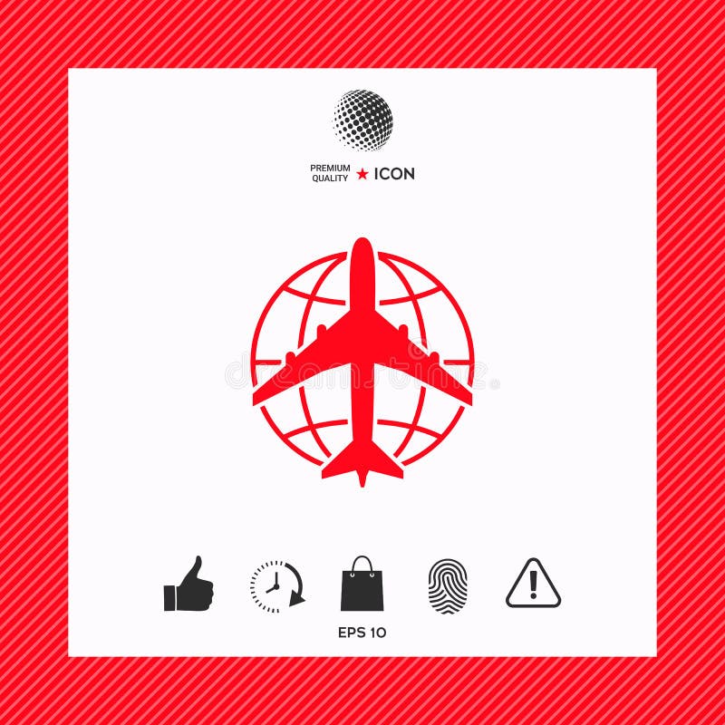 Earth and Airplane logo stock vector. Illustration of aircraft - 131064053