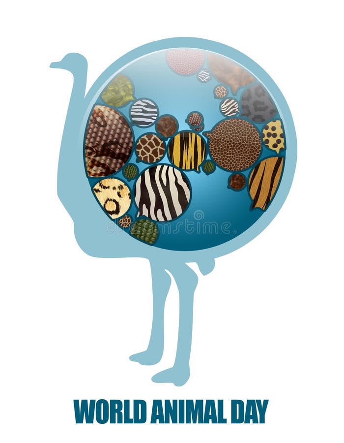 Icon Earth with Animal Textures Stock Illustration - Illustration of ...