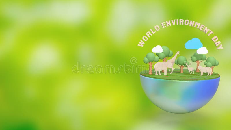 The Earth and Animal for World Environment Day 3d Rendering Stock ...