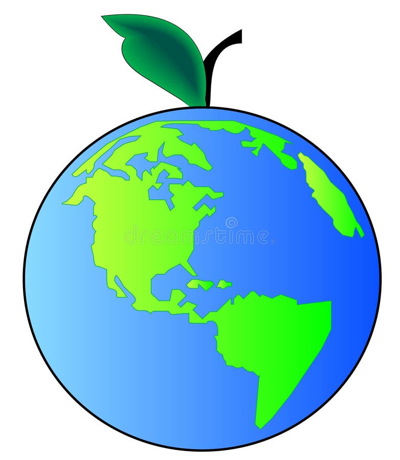 Apple - earth concept stock vector. Illustration of planet - 6852785