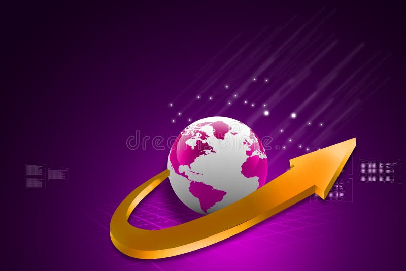 Earth and arrow stock illustration. Illustration of graphic - 26264645