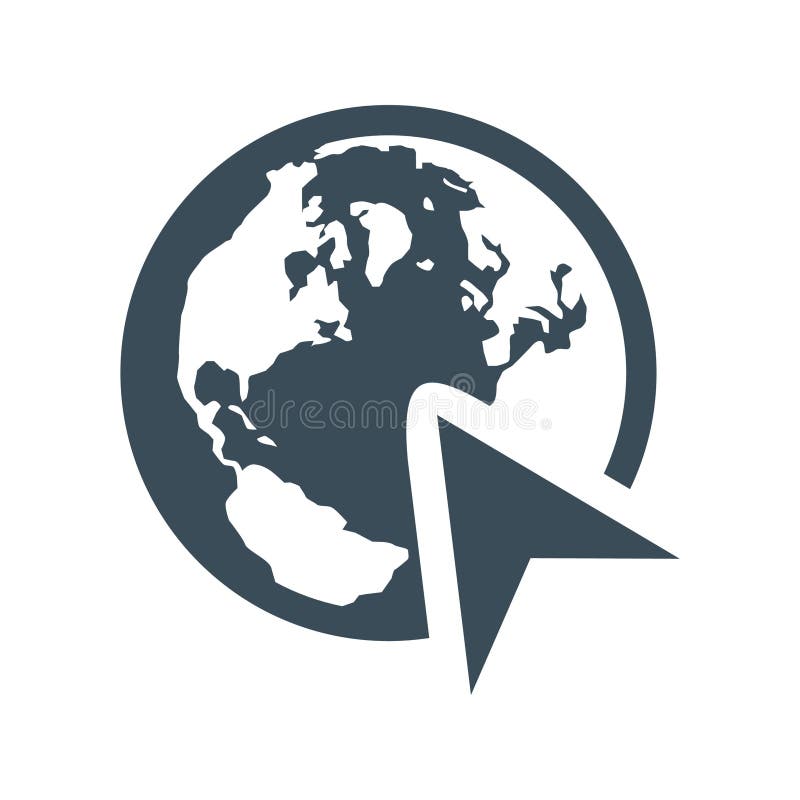 Earth with Arrow Icon. Vector Illustration Decorative Design Stock ...