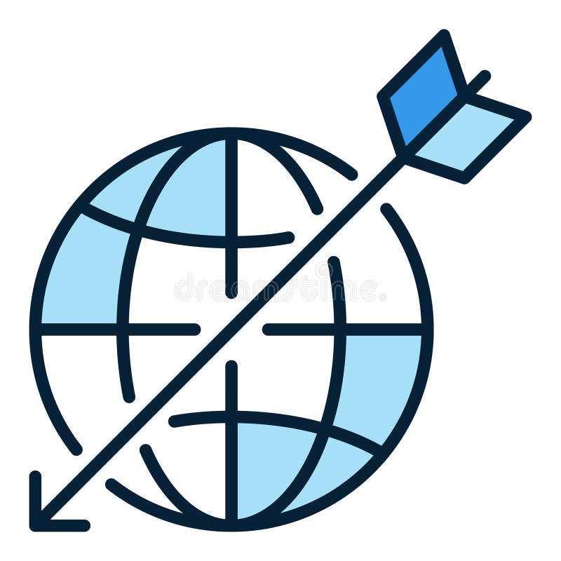 Earth and Arrow Vector Multipolarity Blue Icon Stock Vector ...