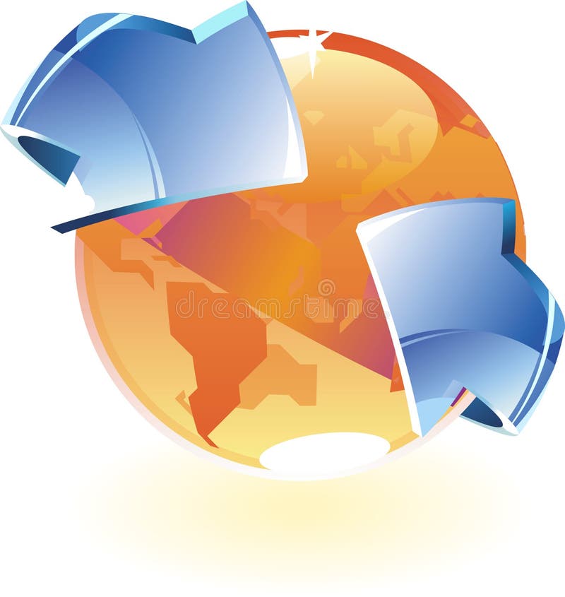 Earth with arrows stock vector. Illustration of rotation - 10811250