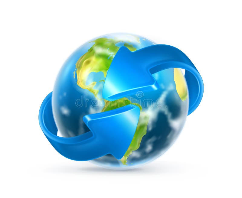 Earth and arrows stock vector. Illustration of geography - 25099635