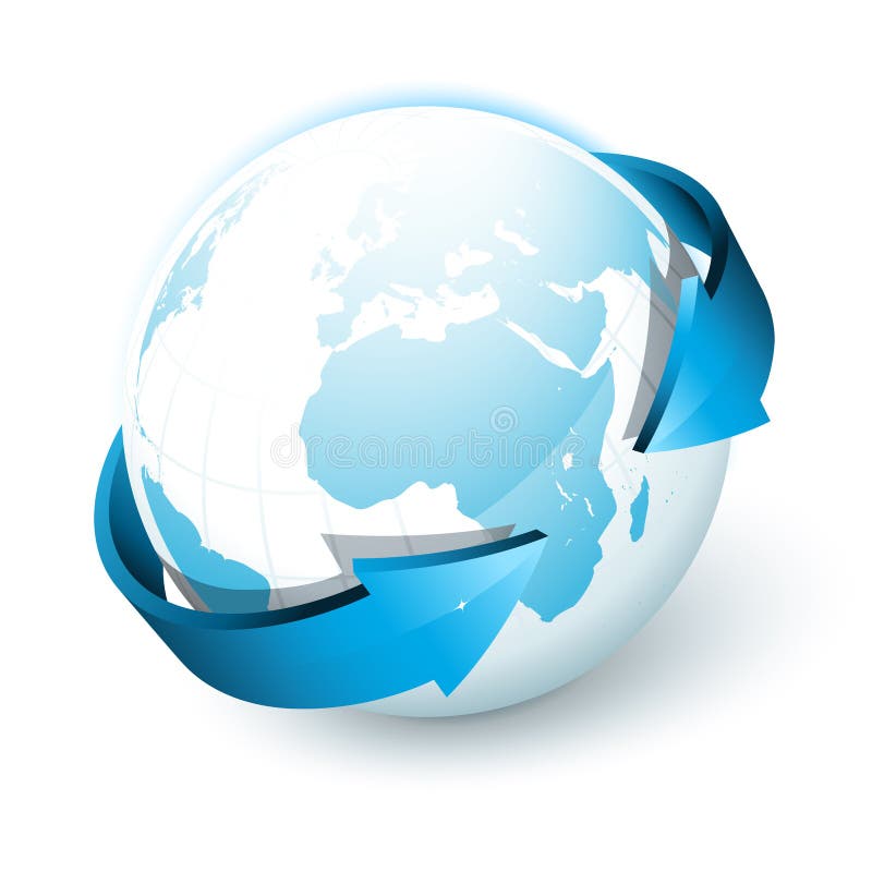 Arrow around Planet Earth stock vector. Illustration of planet - 15930725