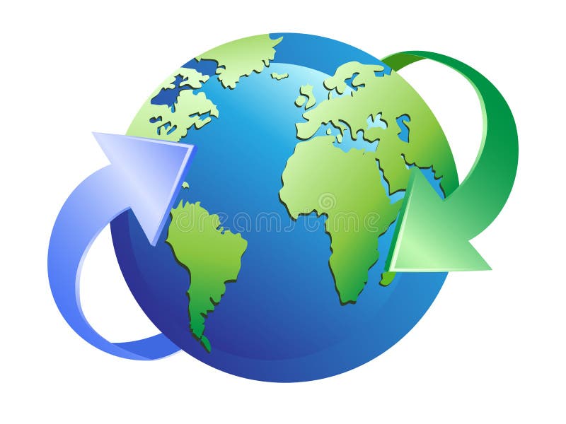 Earth with arrows around stock vector. Illustration of graphic - 49770719
