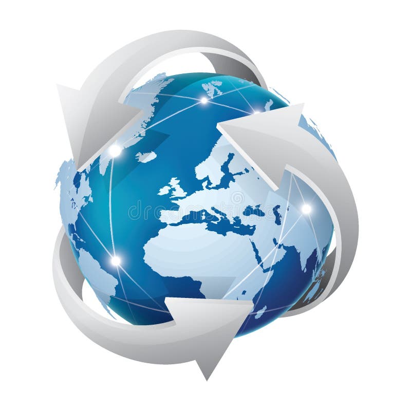 Earth and arrows stock vector. Illustration of geography - 25099635