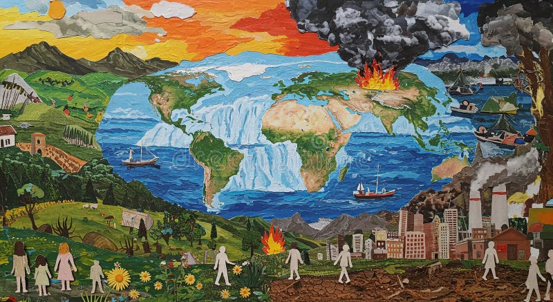 Earth Artwork Depicts Environmental Issues and Sustainability Concerns ...
