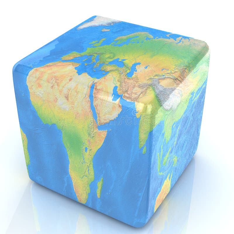 Earth As Cube Isolated White Stock Illustrations – 10 Earth As Cube ...
