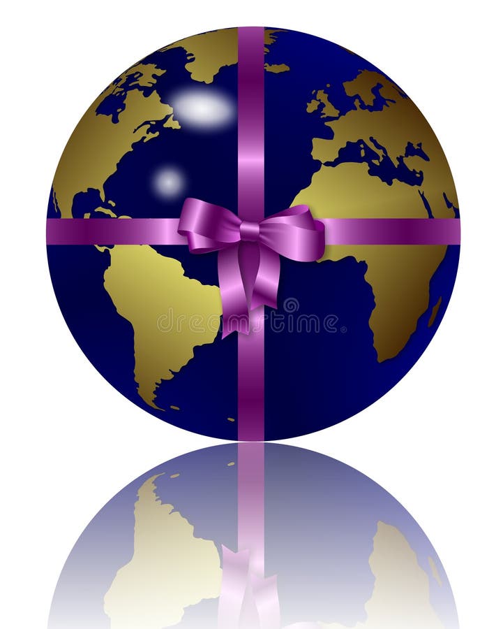 Earth as gift stock illustration. Illustration of present - 24482263