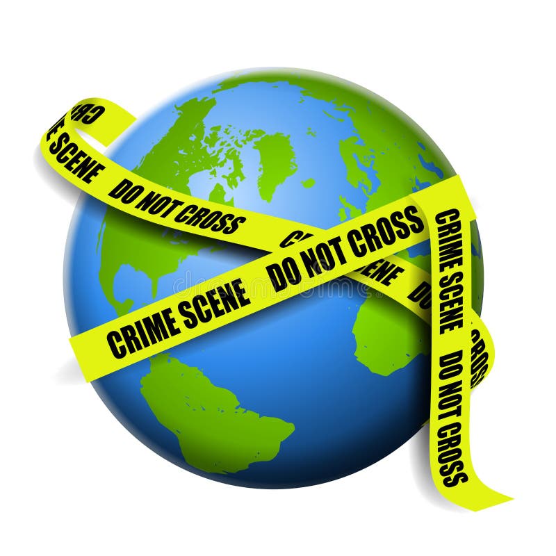 Earth As Global Crime Scene Stock Illustration - Illustration of ...