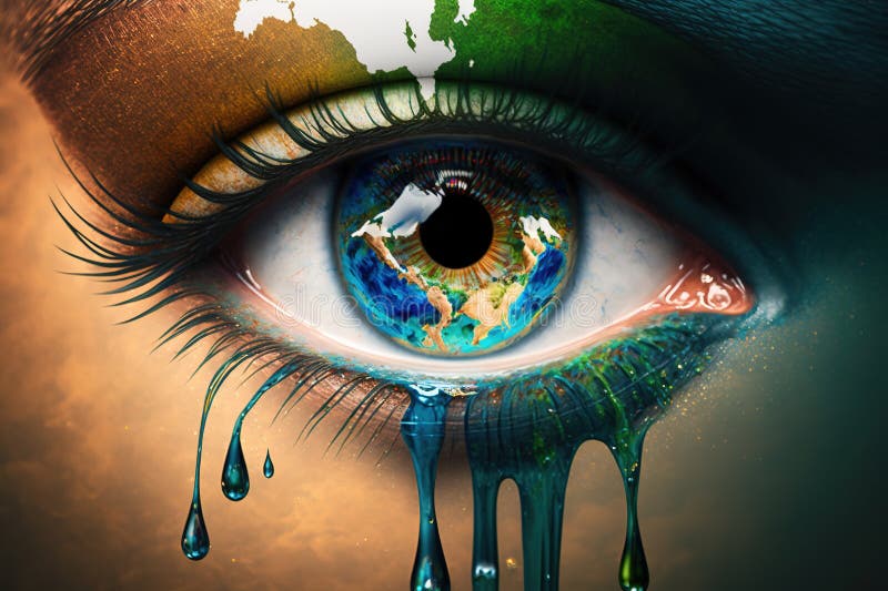 Earth As an Iris in Tears in Generative AI Art - a Powerful Message ...