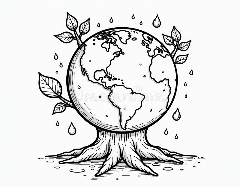 Earth as a Tree of Life stock illustration. Illustration of earth ...