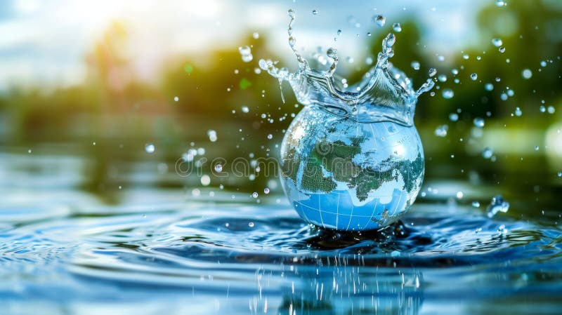 Earth As a Water Splash Concept, Generative AI Stock Image - Image of ...