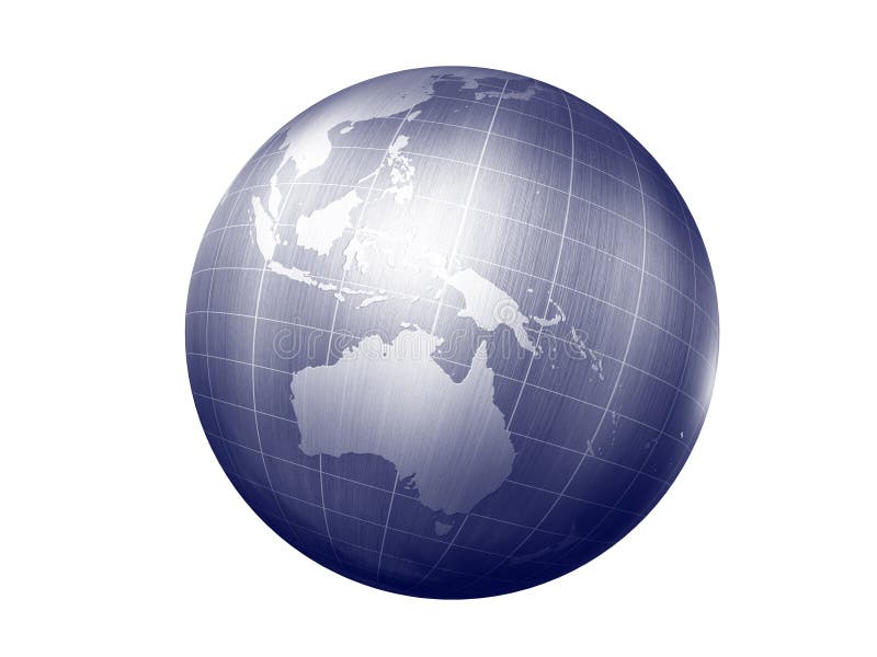 Australia on an Earth Globe Stock Illustration - Illustration of ...