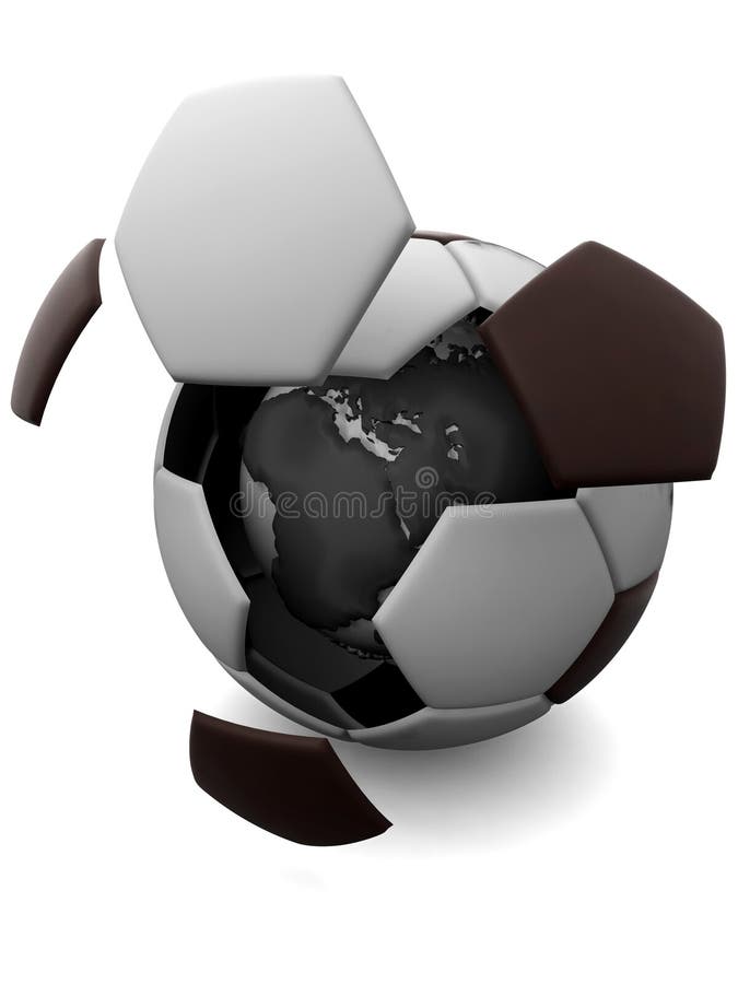 Earth in Ball. 3d stock illustration. Illustration of soccer - 7261254