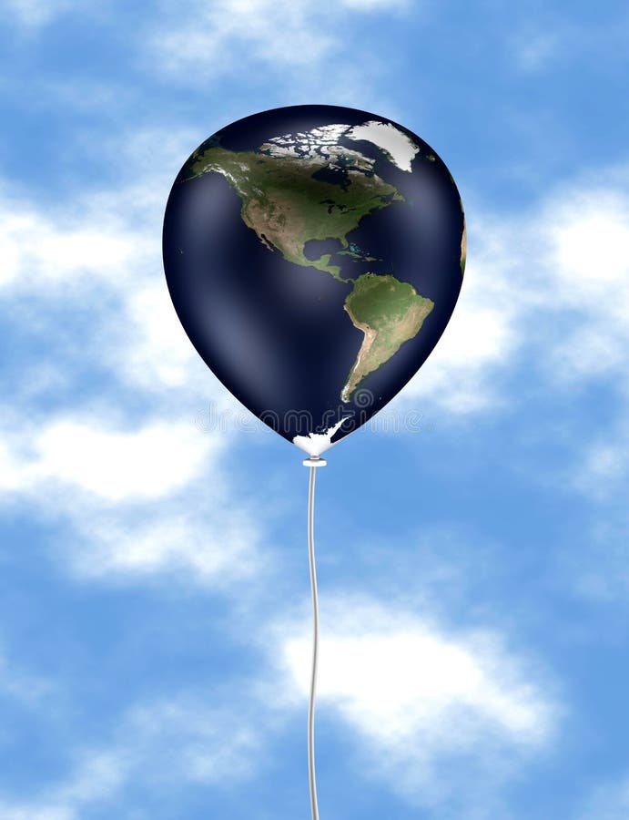 Earth balloon 01 stock illustration. Illustration of hover - 5926487