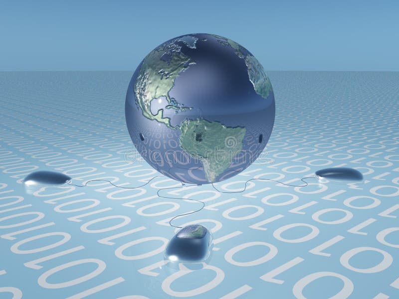 Earth with binary code stock illustration. Illustration of global ...