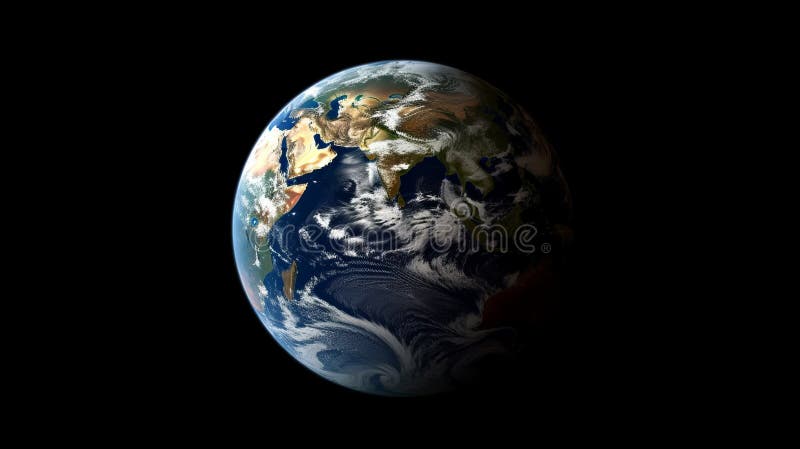 Earth on Black Background. Generative AI Stock Illustration ...