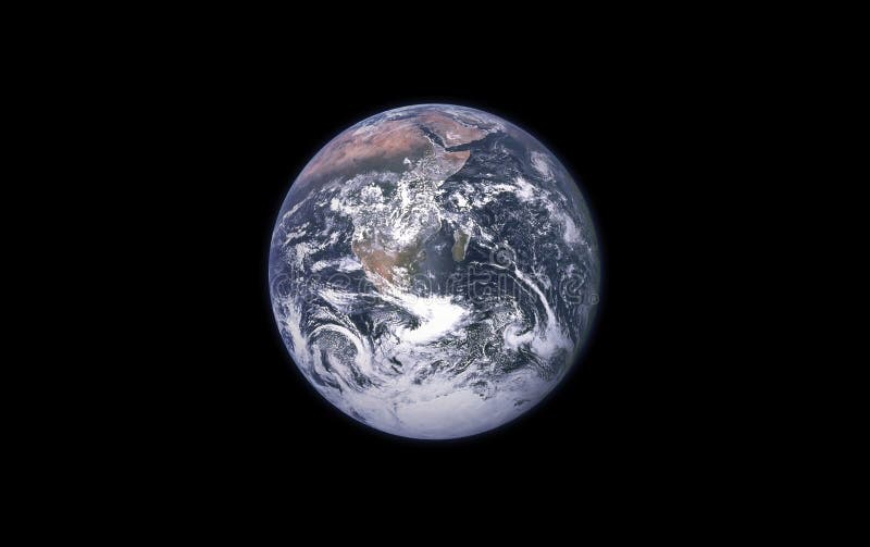 Earth on a Black Background Isolated. Planet Earth Element for ...
