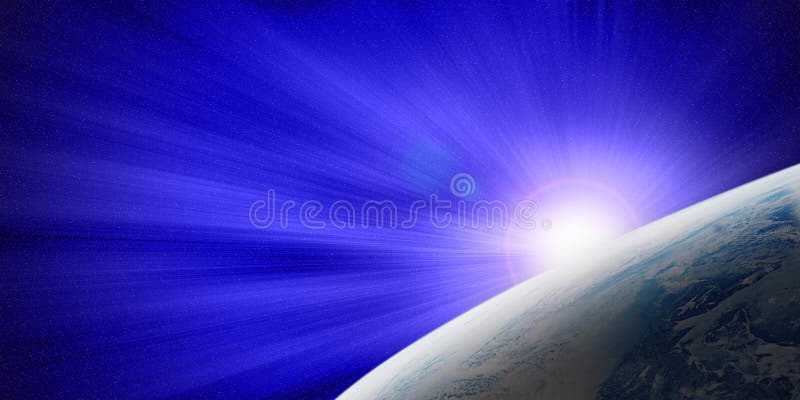 The Earth and Blue Light stock illustration. Illustration of cosmos ...