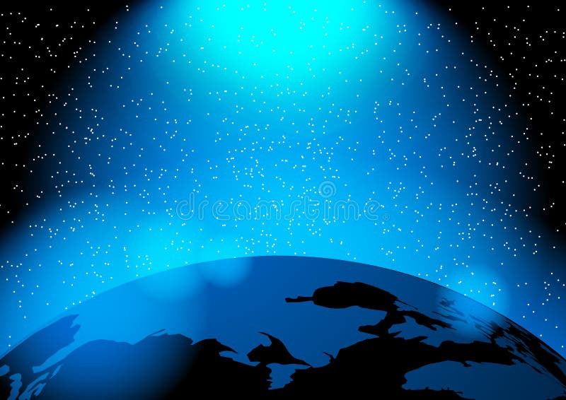 Earth and Blue Light Vector Illustration Stock Vector - Illustration of ...