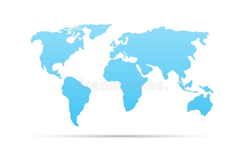 Earth Blue Map with Shadow Vector Illustration Stock Vector ...