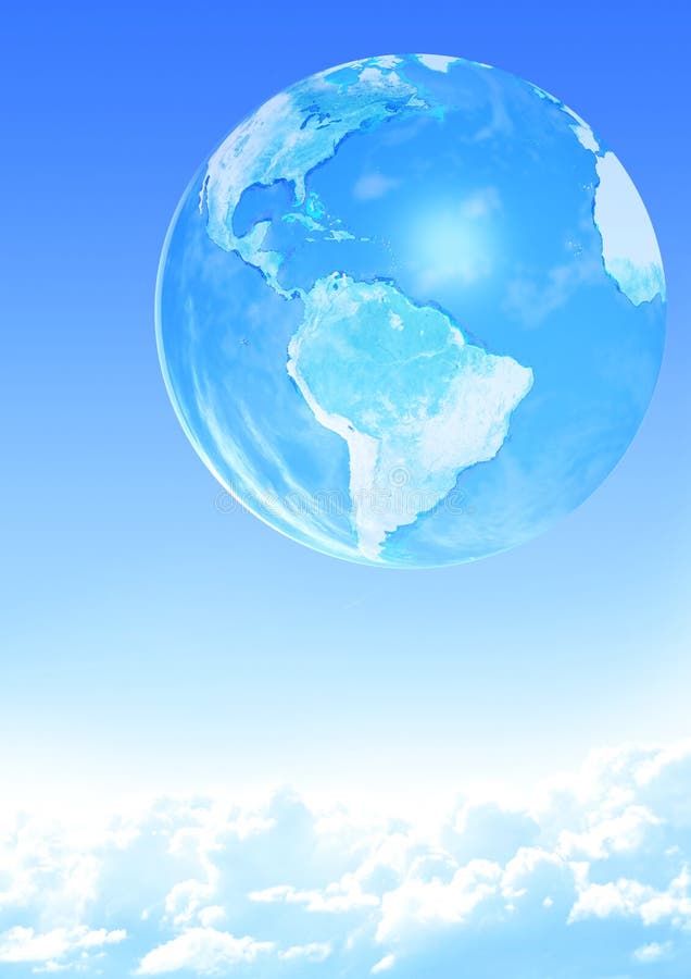 Earth on Blue Sky Background Stock Image - Image of nature, universe ...