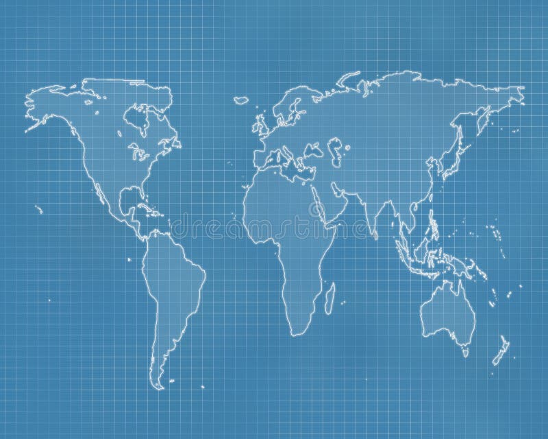 Earth blueprint stock image. Image of australia, continents - 19418741