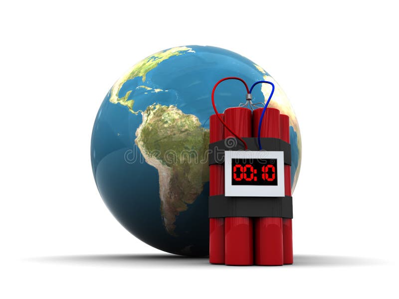 Earth and bomb stock illustration. Illustration of america - 10319980