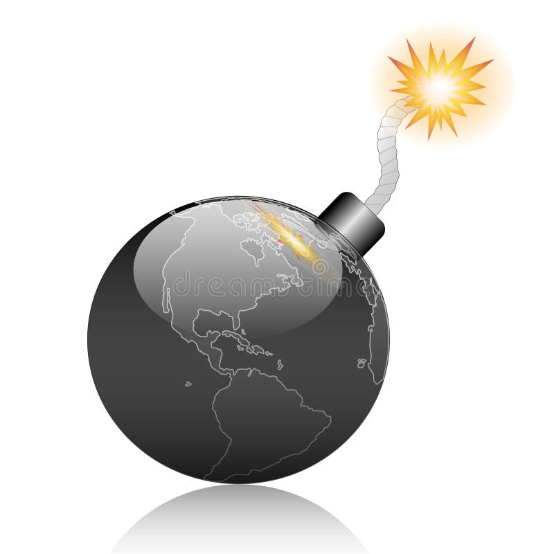 Earth bomb stock vector. Illustration of destruction - 11334440