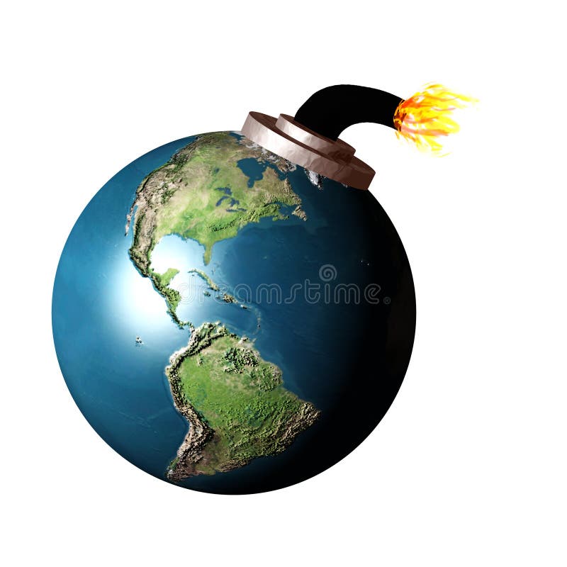 Time Bomb Strapped To Earth Stock Illustration - Illustration of ...