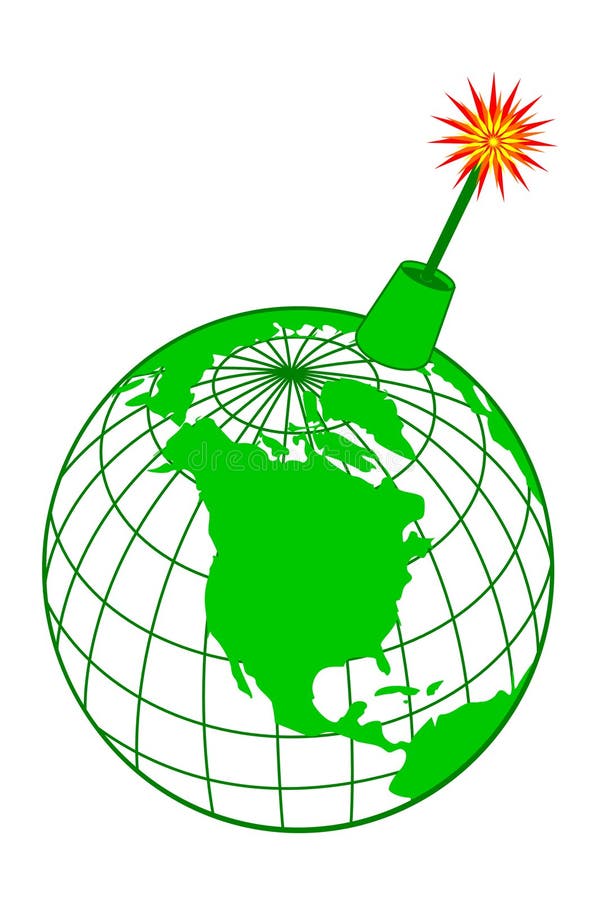 Earth bomb stock vector. Illustration of earth, explode - 7595235