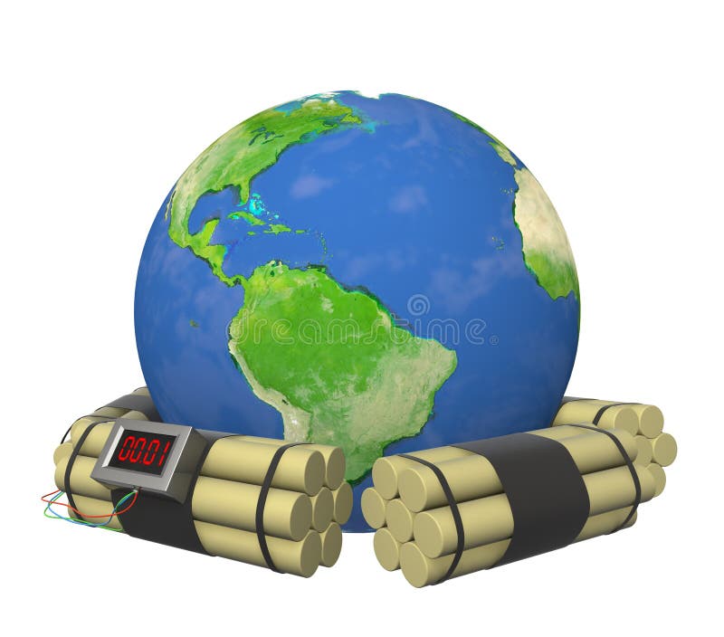 Time Bomb Strapped To Earth Stock Illustration - Illustration of ...