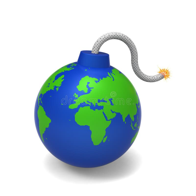 Earth bomb concept. stock vector. Illustration of climate - 26325152
