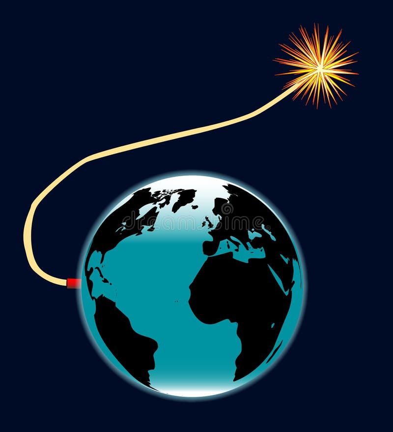 Earth Bomb stock vector. Illustration of danger, drawing - 100900185