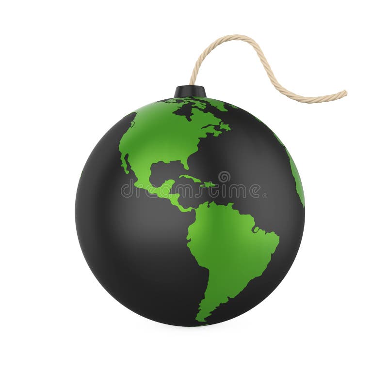 Earth as a bomb stock vector. Illustration of nature - 55095651