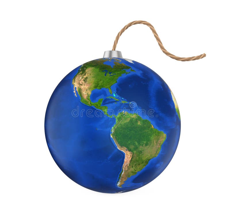 Earth as a bomb stock vector. Illustration of nature - 55095651
