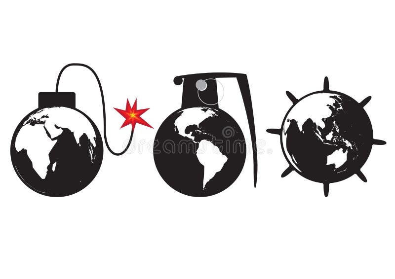 Earth bomb stock vector. Illustration of earth, environment - 55653387