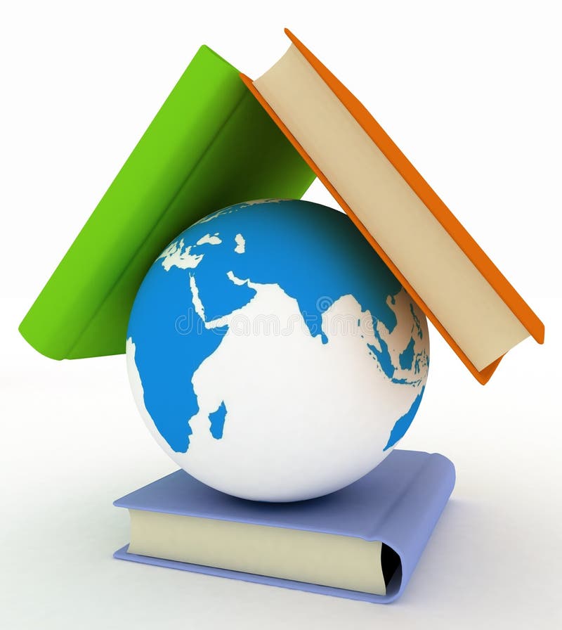 Earth and books stock illustration. Illustration of graphic - 34479751